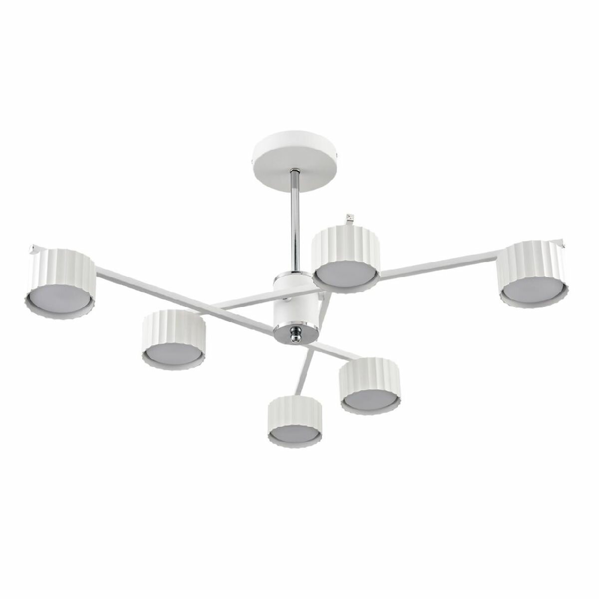 Люстра на штанге Lumion Karina 8241/6C, в стиле минимализм, плафон белый, белая арматура