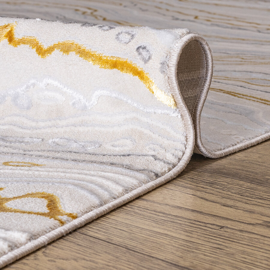 Ковер, Прямой, Бежевый, Золотисто-жёлтый, Серый, Современный, на пол, в гостиную, спальню, в ассортименте (240 см. на 340 см.)