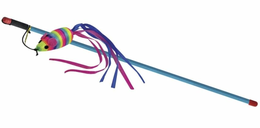 Triol Удочка-дразнилка "Мышка разноцветная" 50 см (C4021)