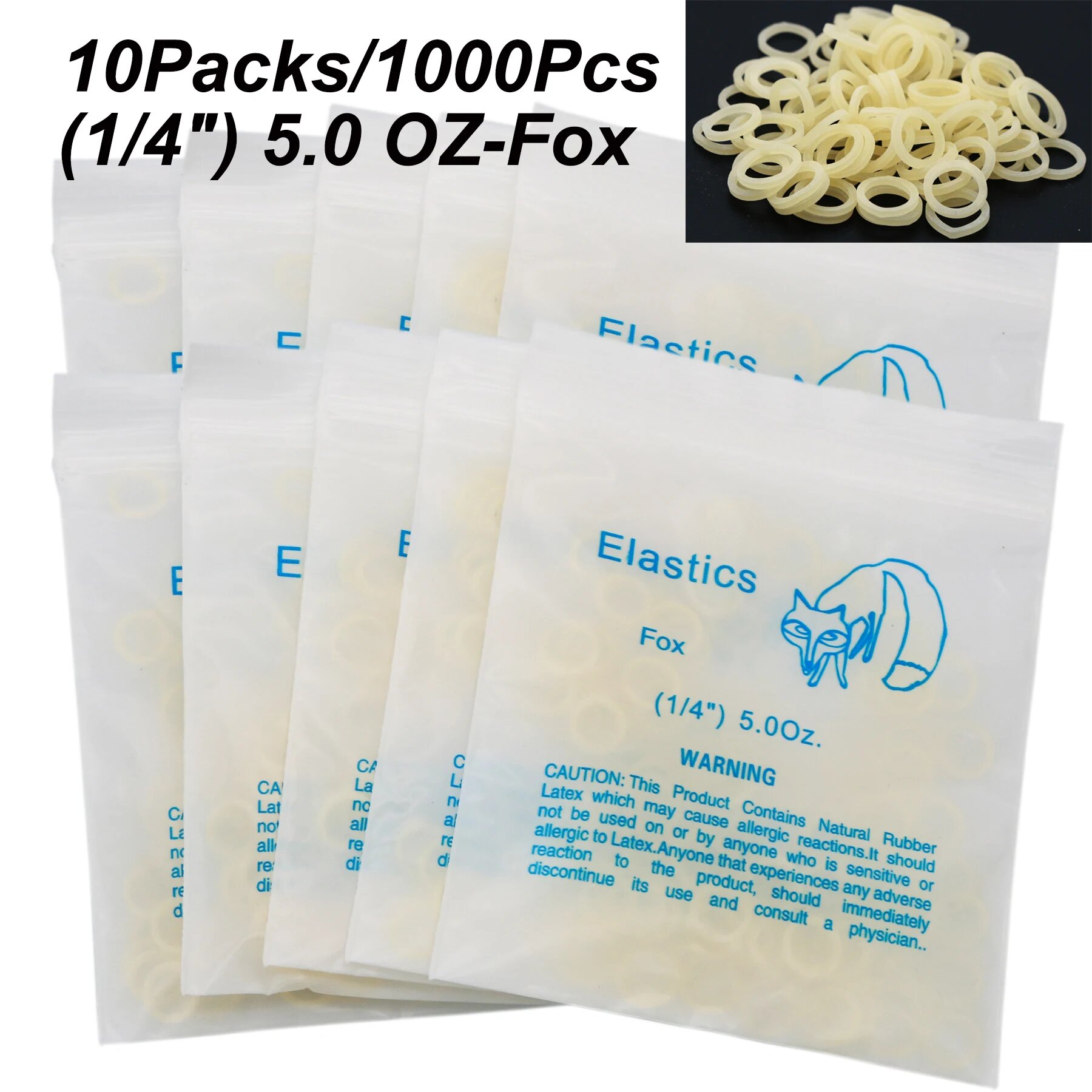 Ортодонтические резинки YUSENDENT 1000 шт. 1-4Fox5.0OZ