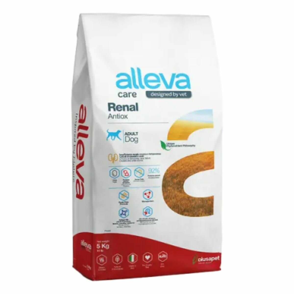 Alleva Care Dog Adult Renal Antiox сухой диетический корм для взрослых собак при почечной недостаточности - 5 кг