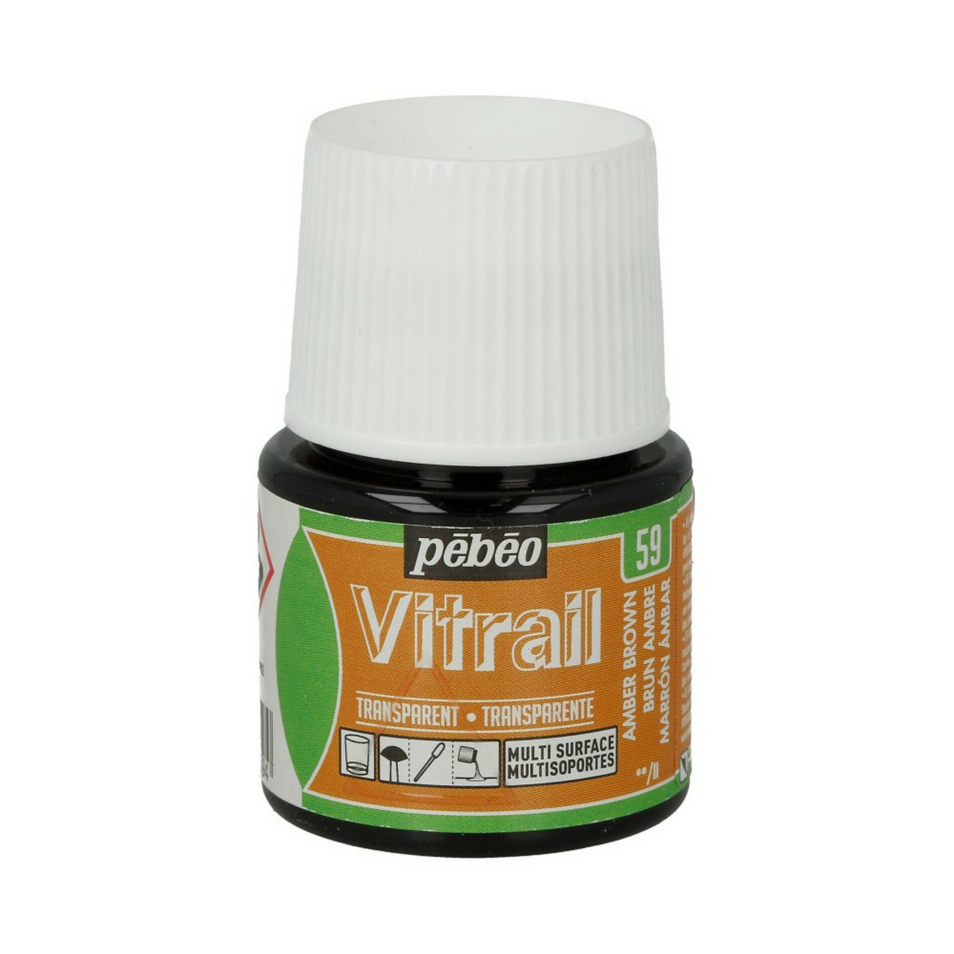 Краска для стекла и металла Vitrail лаковая прозрачная 45 мл, цв. янтарный