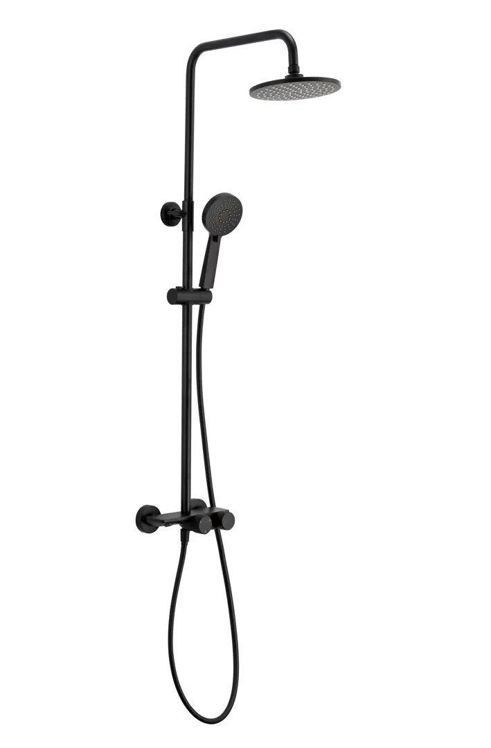 Душевая система Iddis Flow FL1BL3Fi06, со смесителем, 3 режима, цвет черный матовый