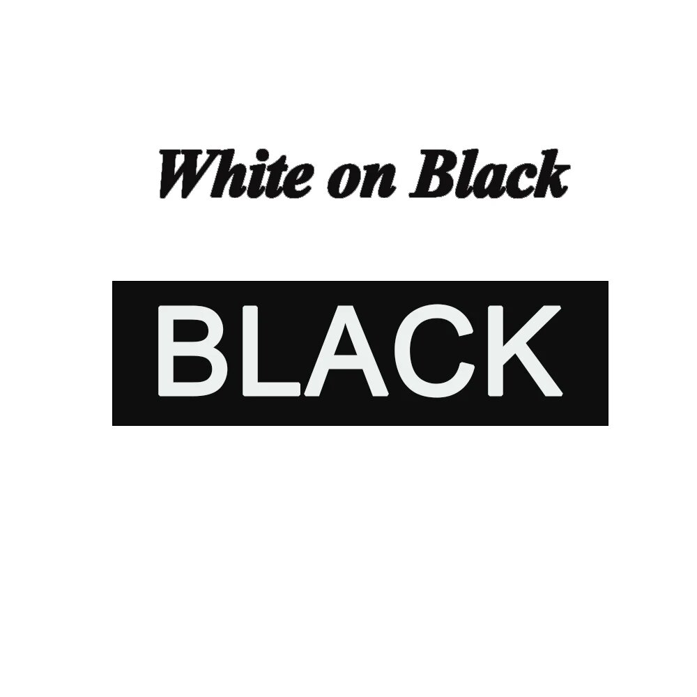 Виниловая лента 12mm, черная/белая, White on Black
