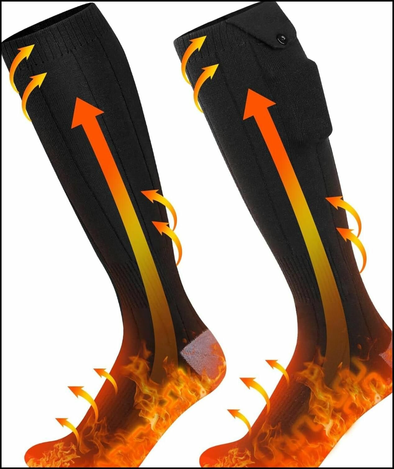 Пара носков с подогревом для мужчин и женщин, аккумулятор емкостью 5000 мАч, 4 уровня нагрева, подходят для езды на мотоцикле, катания на лыжах, пеших прогулок и кемпинга.