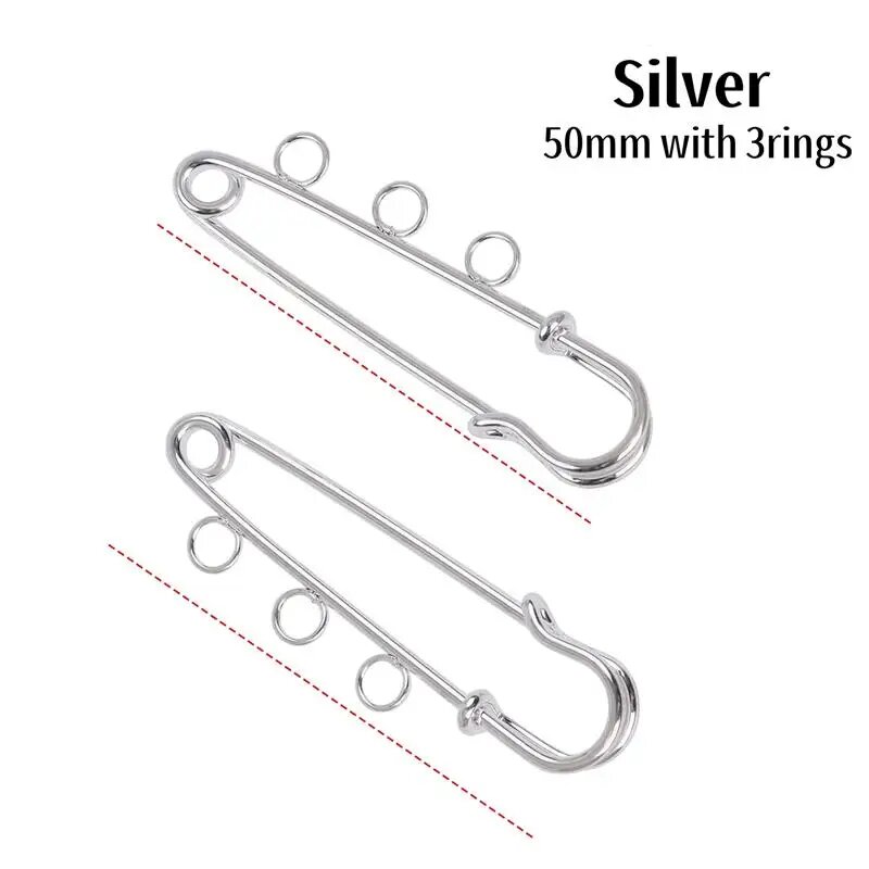 Металлические булавки 50 мм, набор из 10 штук Белый, 10pcs silver A