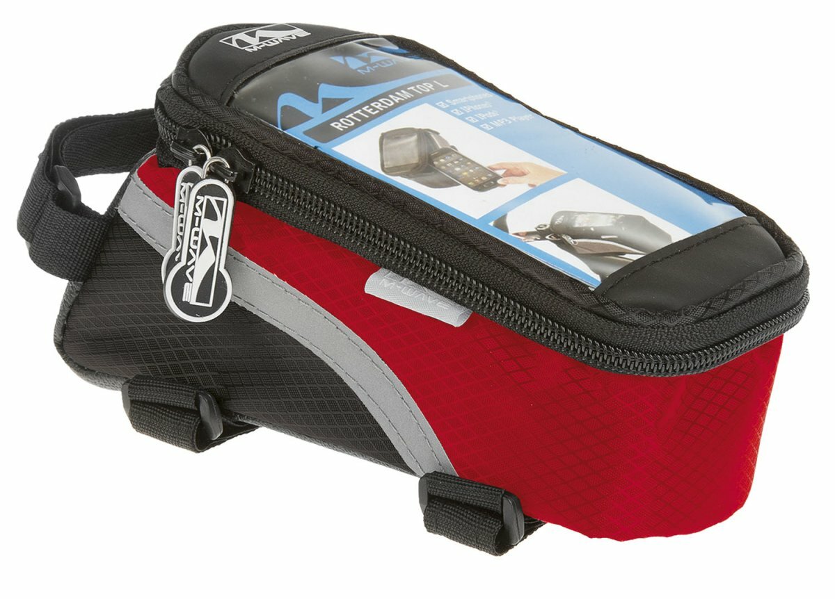 Бардачок на раму, M-WAVE, телефон 155х70мм, 170x80x80мм, черно-красный