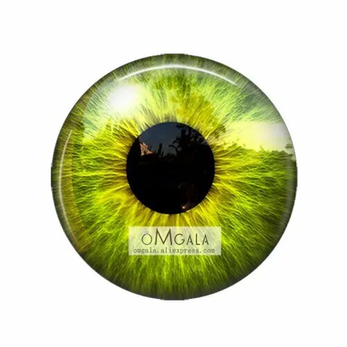 Кабошон дракон кошачий глаз OMGALA 8-20 мм набор из 10 штук Зеленый, 14 мм, E