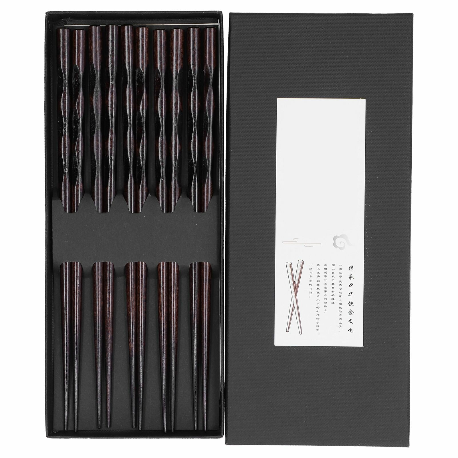 5 пар палочек для еды, простые многоразовые деревянные заостренные палочки для еды, натуральная экологически чистая посуда