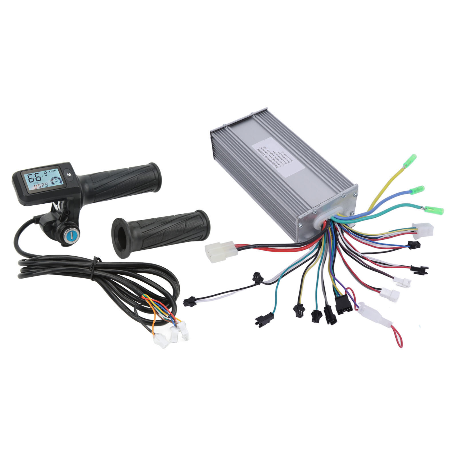1000 Вт, 36 В, 48 В, бесщеточный контроллер скорости двигателя, ЖК-дисплей, дроссельная заслонка с замком для электрического велосипеда, скутера