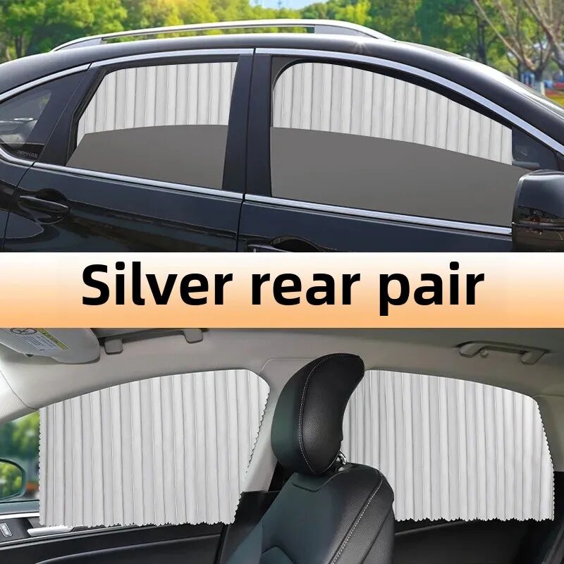 Солнцезащитный козырек для автомобиля, серебристый, 2 шт