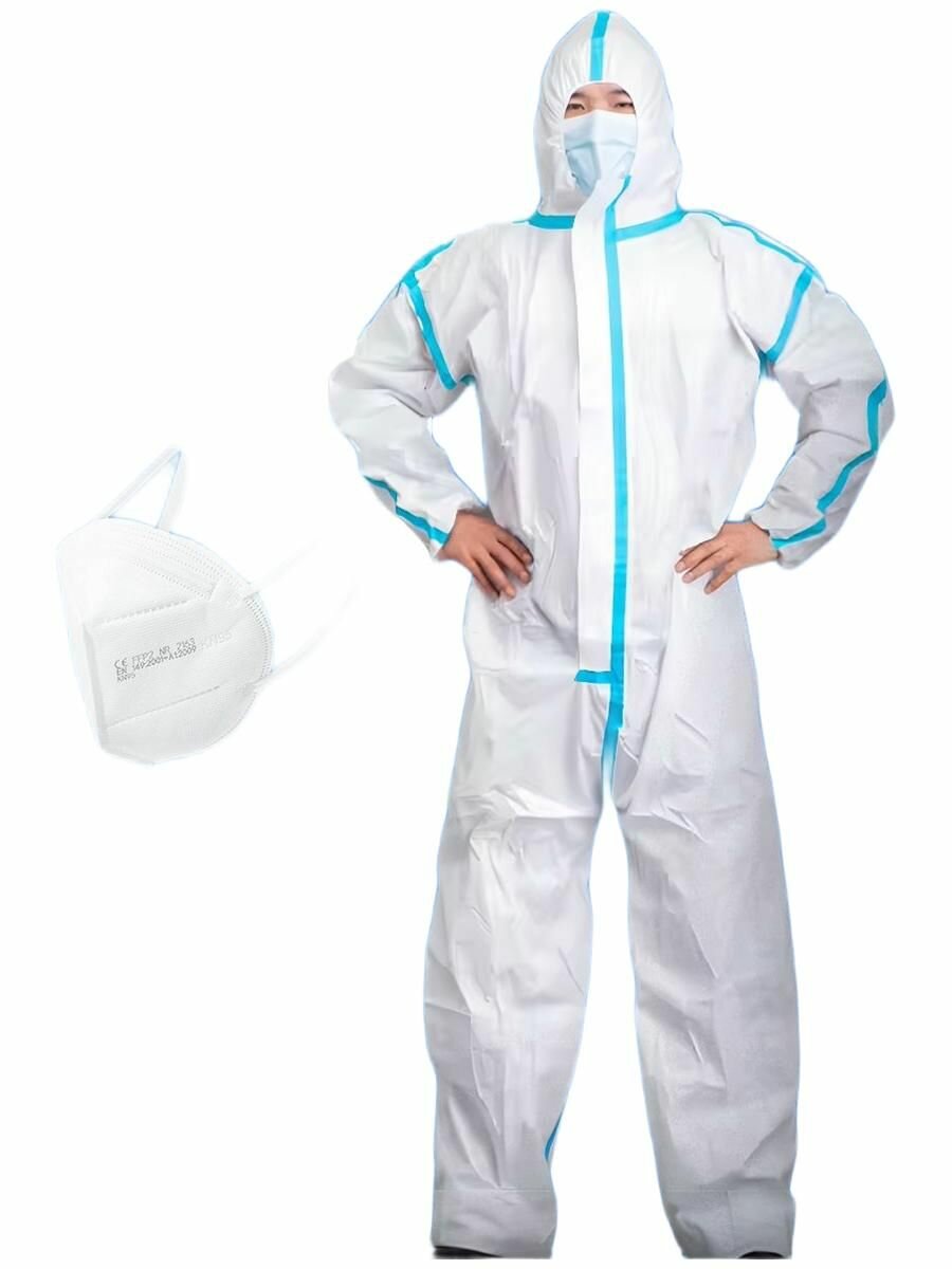 Комбинезон защитный одноразовый с респиратором