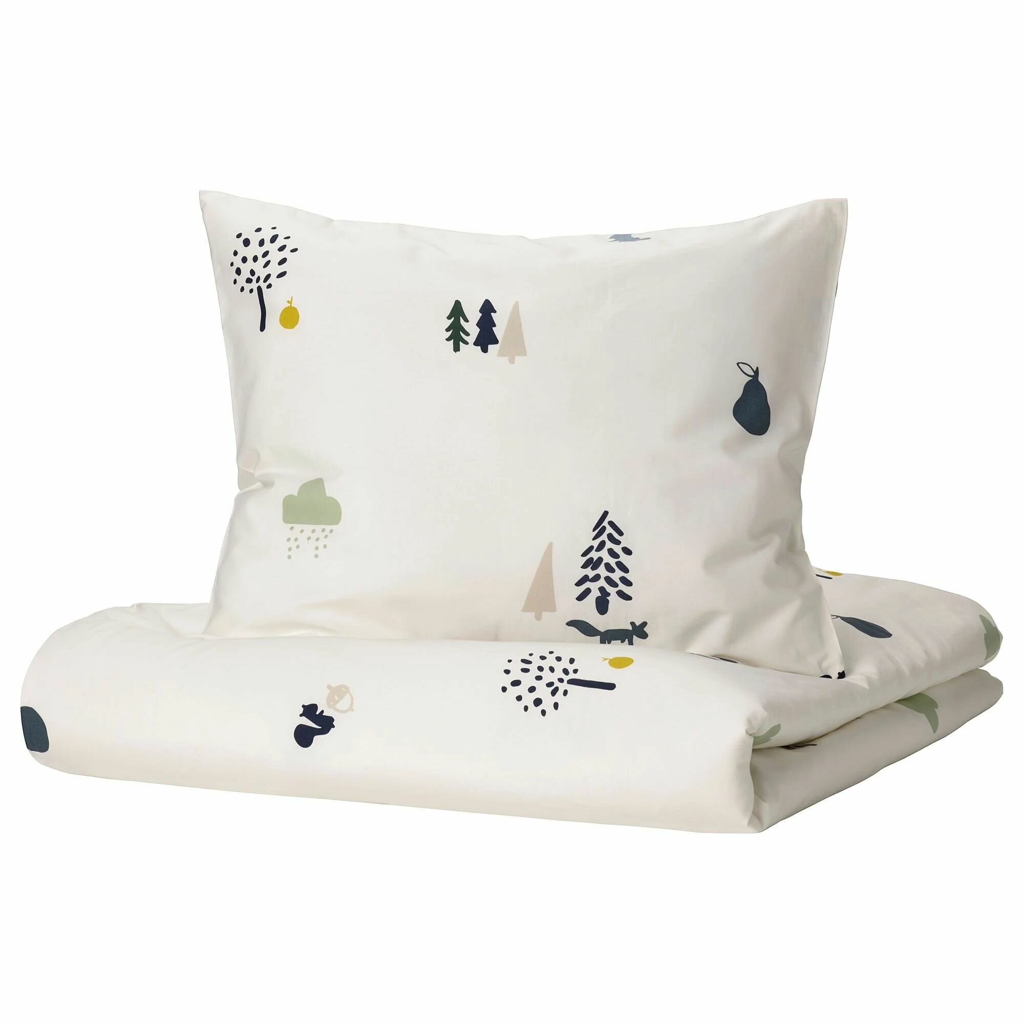 IKEA Комплект постельного белья, Хлопок, Вискоза, Полуторный, наволочки 50x60