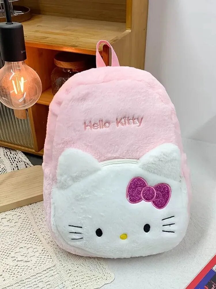 Рюкзак детский для девочек розовый с Helloy Kitty , вместительный