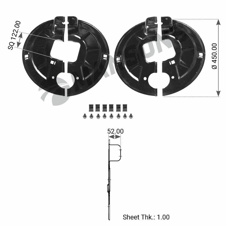 Щит тормоза грязезащитный для БПВ арт 300149 MANSONS