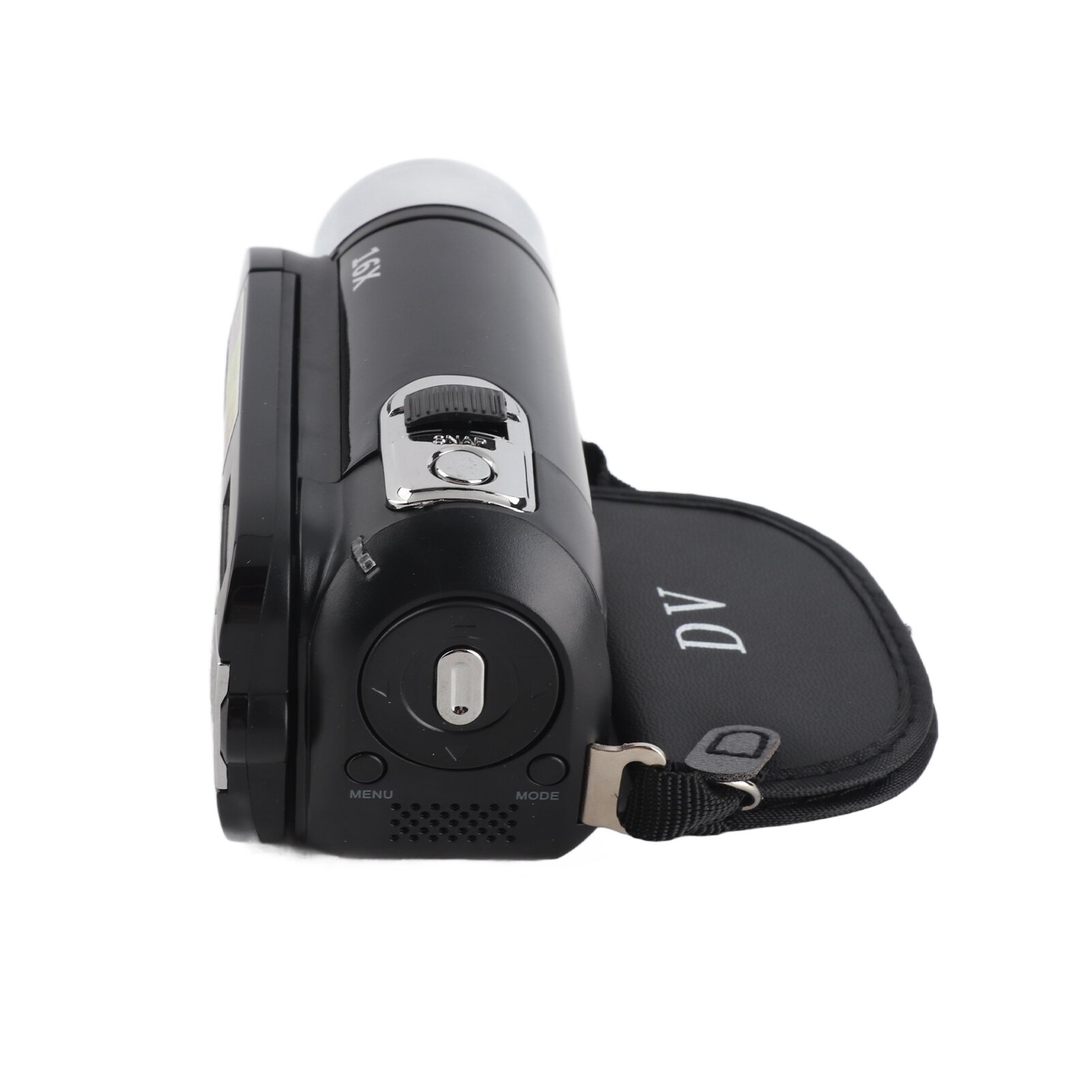 Видеокамера с 2.4-дюймовым цветным экраном, вспышкой, 16MP, 1080P, 16x цифровым зумом, антишоковым системой, циклической записью видео для путешествий, записи роста, черного цвета