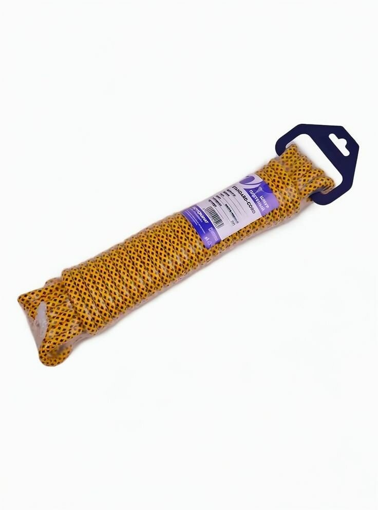 Шнур плетеный Петроканат STANDARD-CORD 8,0 мм (10 м) желто-черный, евромоток