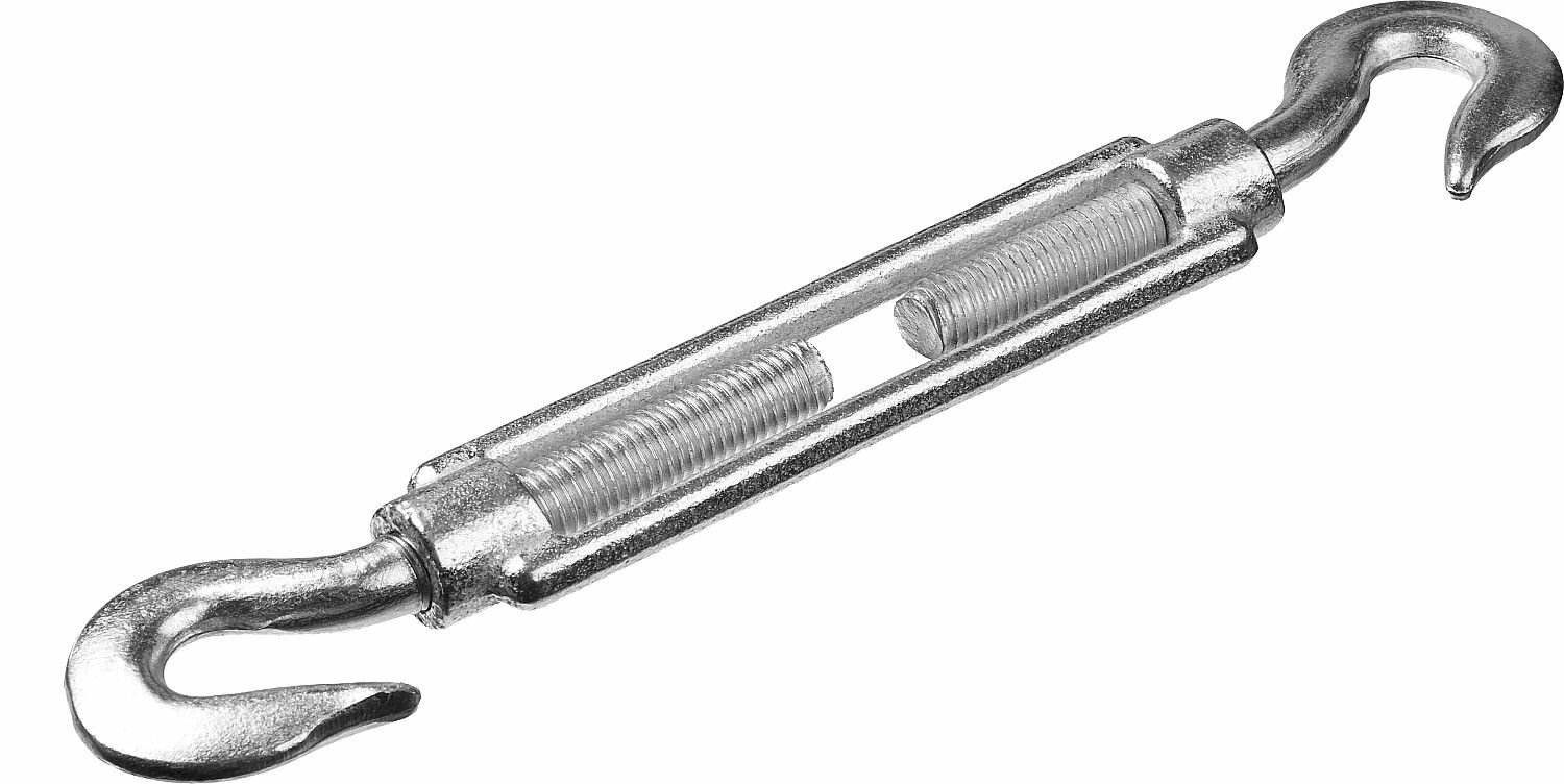 Талреп STAYER DIN M12, 4 шт, крюк-крюк, комплект крепежа 30525-12