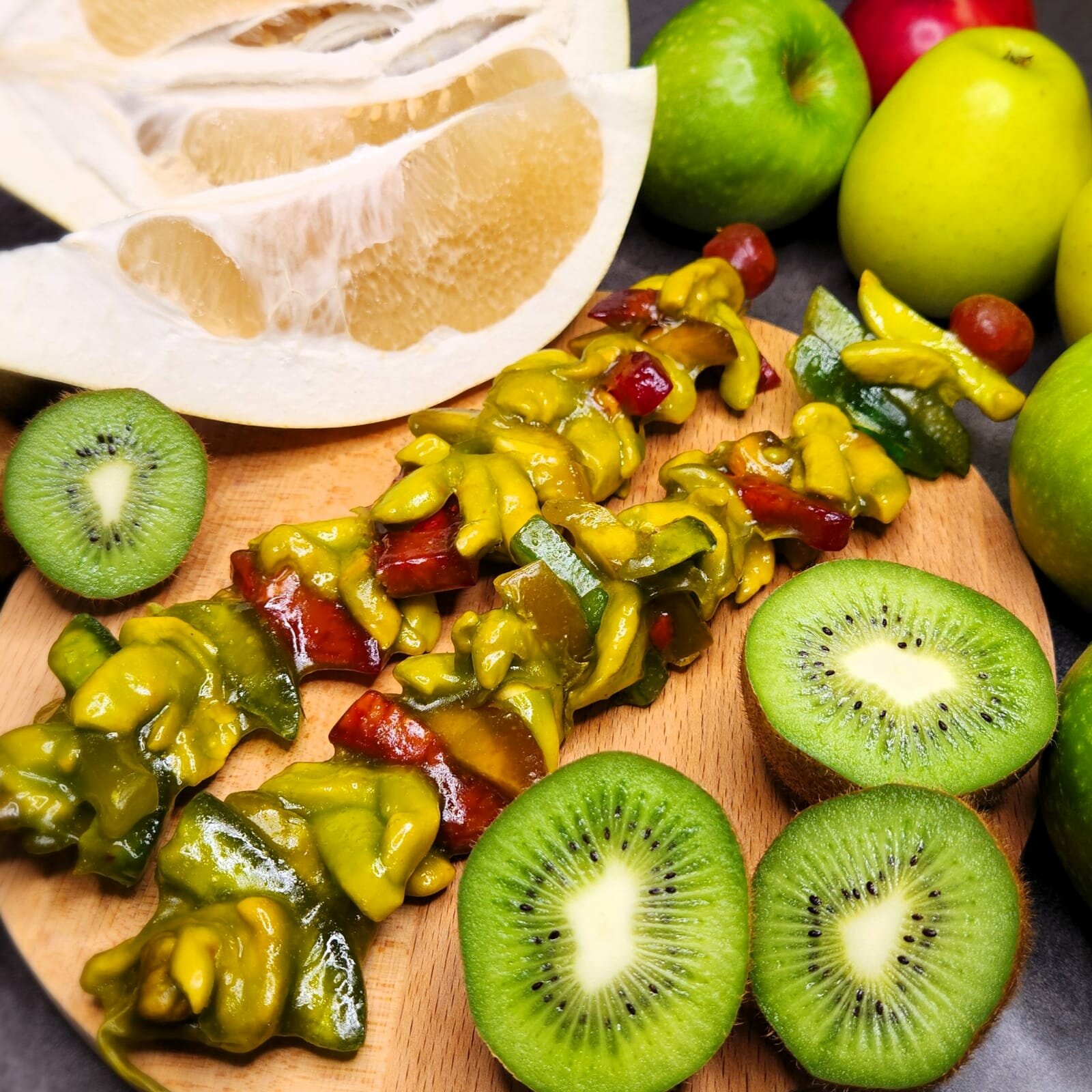 Фручелла 2шт помело-яблоко в соке киви без сахара без глютена, чурчхела авторская фруктовая Премиум