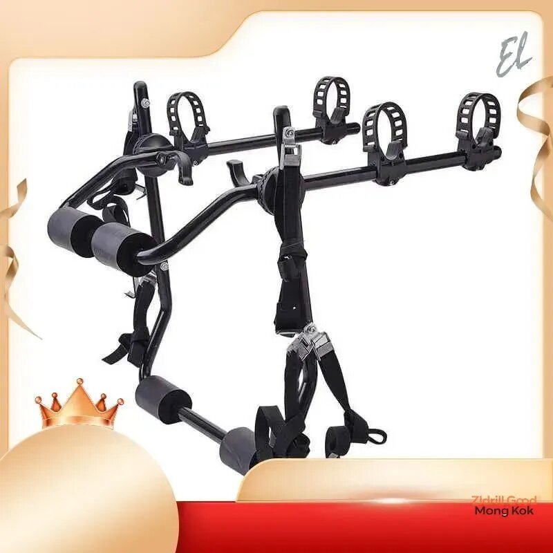 Велобагажник на автомобиль для 3 велосипедов, 72 см, ABS пластик, черный