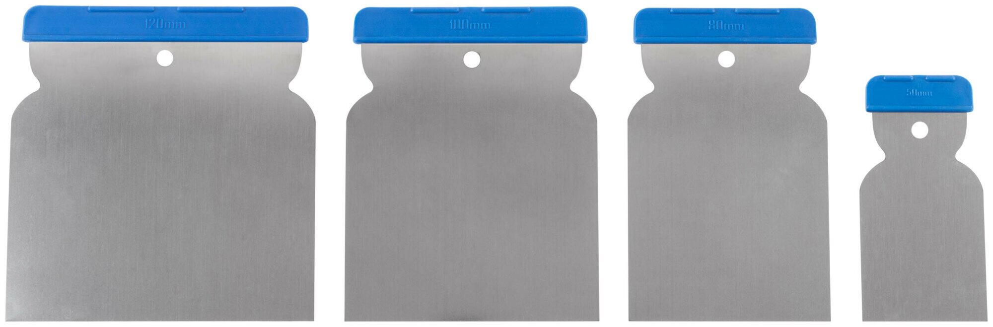 Шпатели металлические, нерж. сталь, набор 4 шт.("Япончик") 50 80 100 120 мм