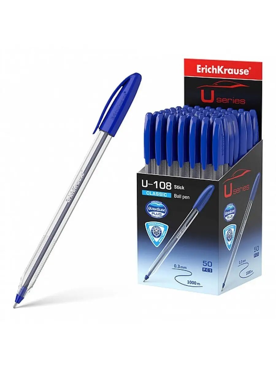 Ручка шариковая U-108 Classic Stick 1.0, синяя
