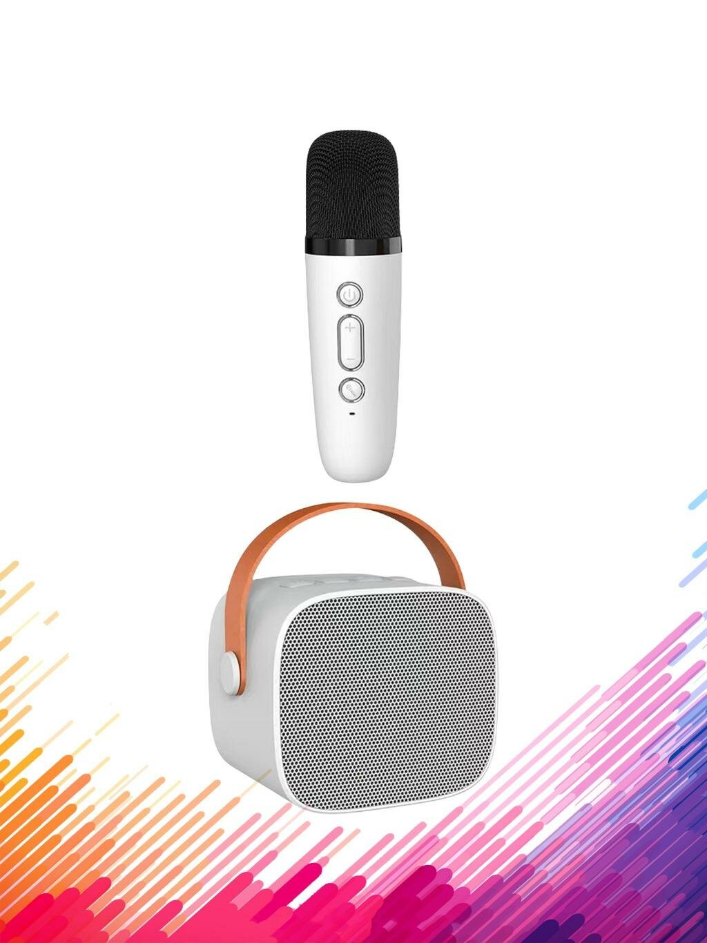 Беспроводные Bluetooth-колонки с микрофоном, Белый - одиночный микрофон