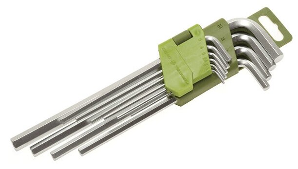 Набор ключей шестигранных Г-образных ДелоТехники коротких 9 предметов