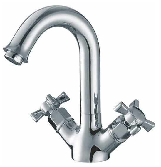 Смеситель для раковины и мойки Kaiser® Kaiser Cross 41011, тюльпан, крест, керамика