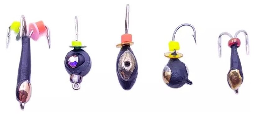 Мормышки из точенного вольфрама для рыбалки Набор из 5 шт (код 5)