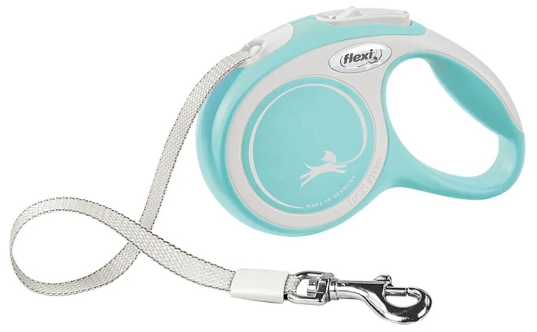 Рулетка FLEXI New Comfort XS до 12кг, 3м ремень, голубая