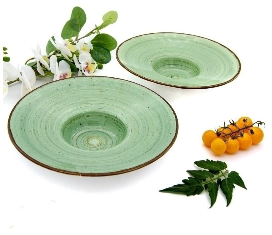 Тарелки фарфоровые для подачи пасты, супа, вок 100 мл - Две тарелки в наборе - Ресторанный фарфор