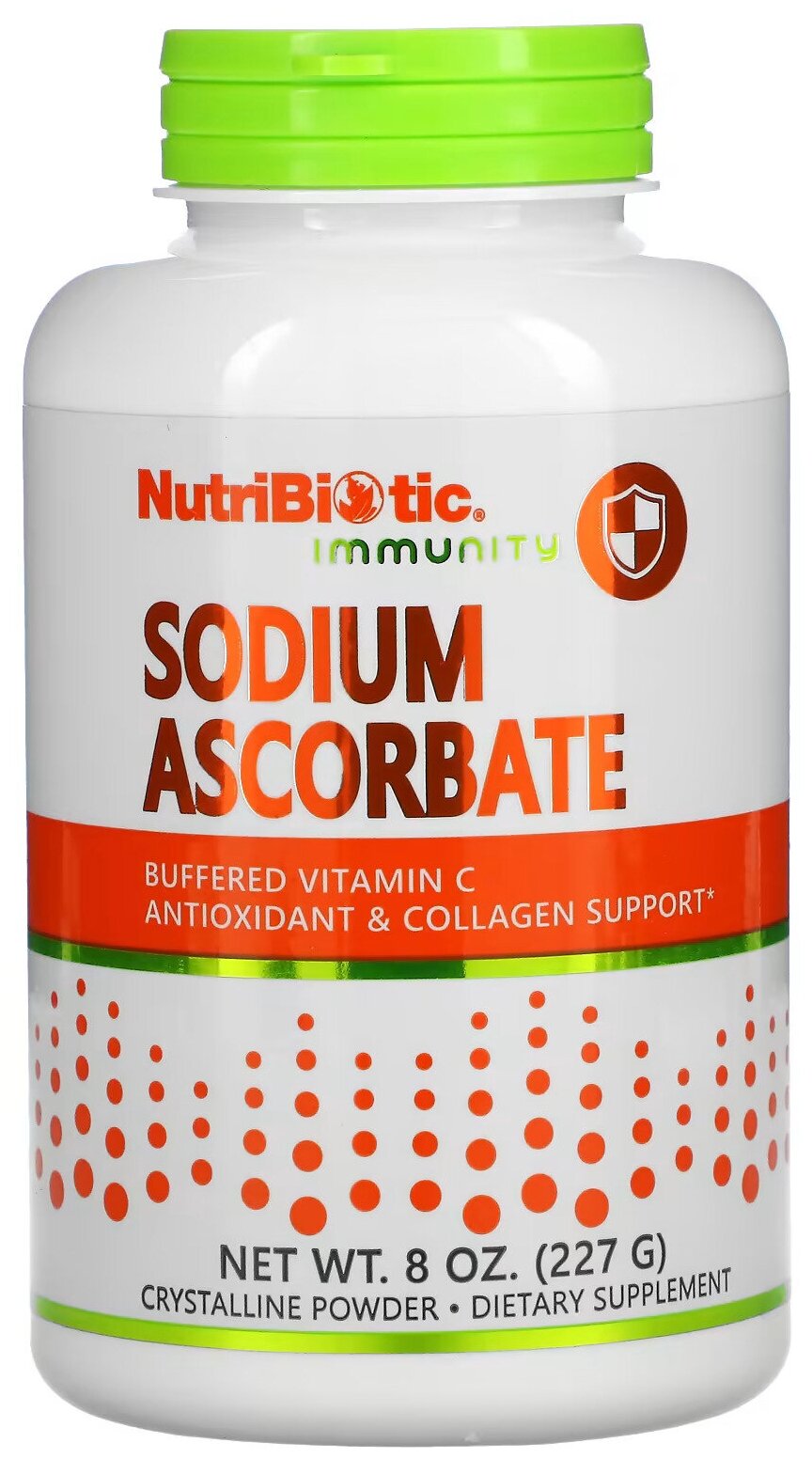 NutriBiotic, Immunity, аскорбат натрия, кристаллический порошок, 227 г