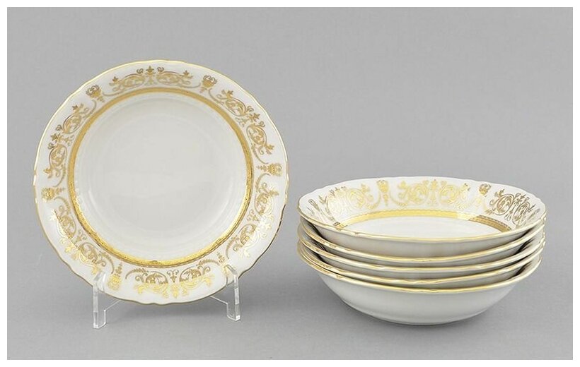 Набор салатников круглых 16 см 6 шт. Соната "Золотой узор"