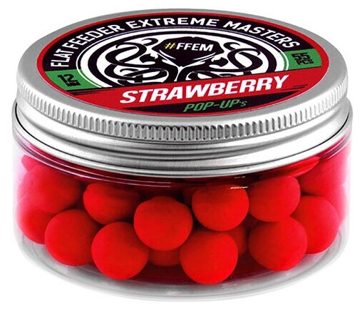 FFEM Бойлы плавающие Pop-Up Strawberry 12mm Клубника (55шт)