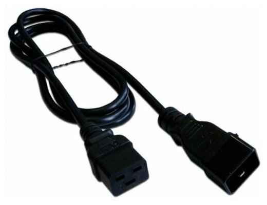 Кабель питания Lanmaster LAN-PP19/20-2.0-BK C19-C20, 3х1.5, 220В, 16А, черный, 2 метра