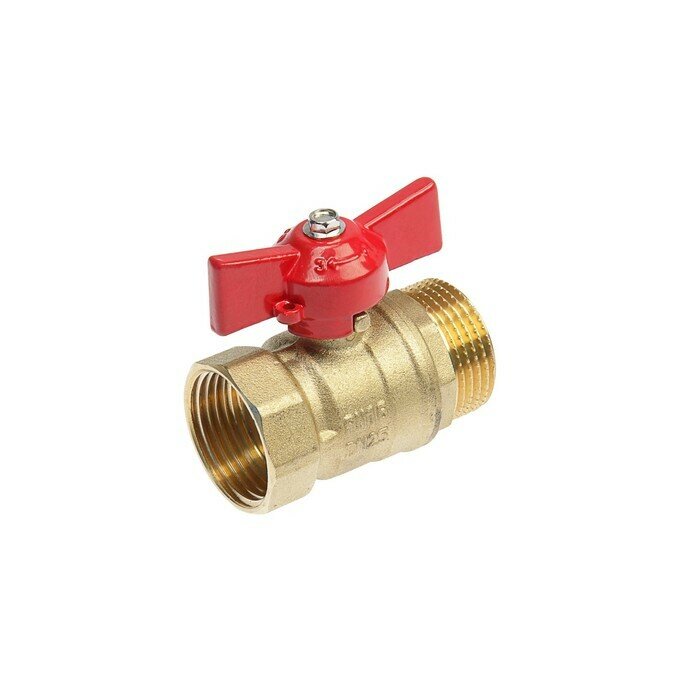 Кран шаровой, внутренняя/наружная резьба 1", бабочка, краны и вентиля