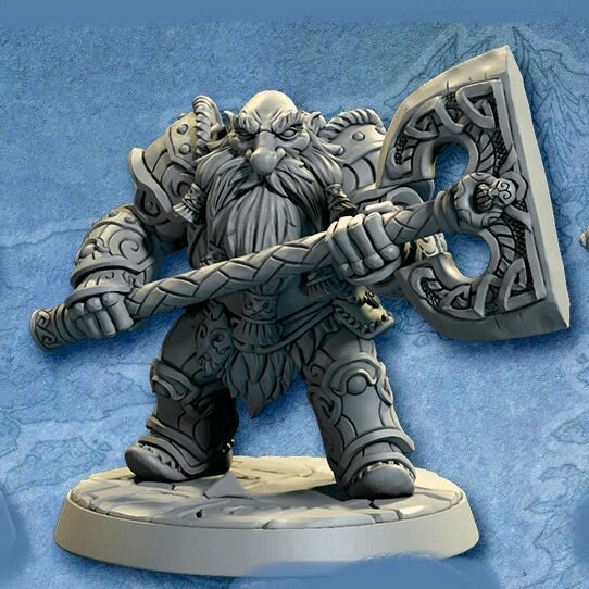 Дворф Паладин класс: Воин, Варвар, Жрец миниатюра для DnD (ДнД) и других Настольных игр (НРИ, Варгеймов или РПГ), фентези тематика