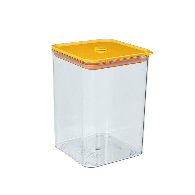 Прозрачная пластиковая емкость для хранения сухофруктов, орехов, чая и круп - 800 мл, желтый
