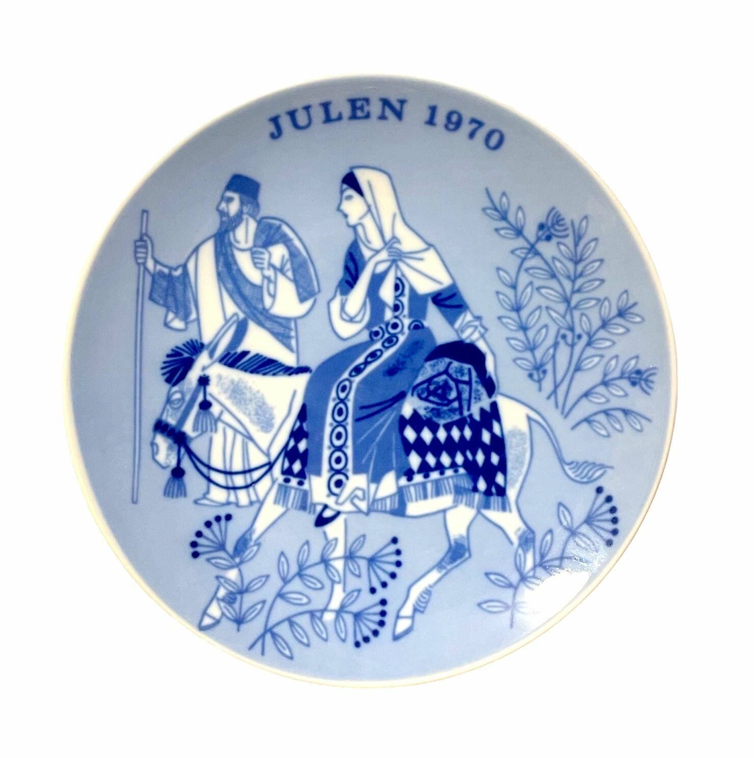 Декоративная тарелка Рождество 1970 год, Путь в Вифлеем, винтаж. Норвегия