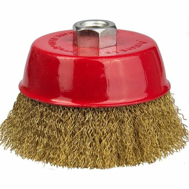 Щетка-крацовка для УШМ, чашечная, Professional, витая стальная латунированная проволока 0.3 мм, 60 мм, STAYER