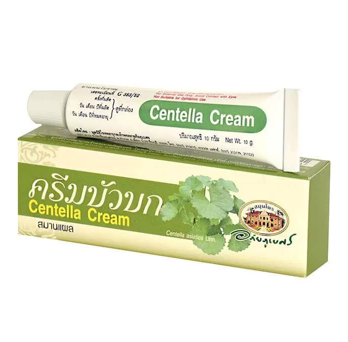 Тайский Натуральный ранозаживляющий крем Abhai с Центеллой Азиатской против шрамов, растяжек, 10 г