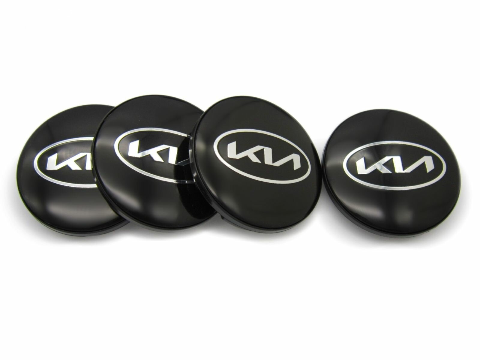 Колпачки, заглушки на литые диски КиК Kia new овал 62/55/10 мм, комплект 4 шт.