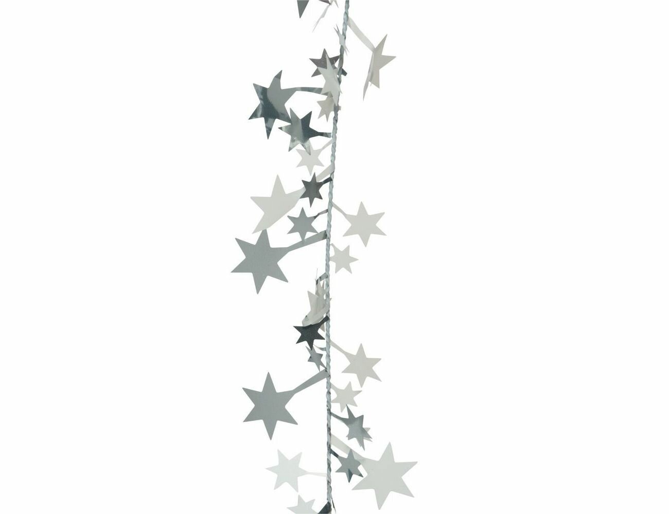Мишура на проволочной основе, белый и серый, 270 см, Kaemingk