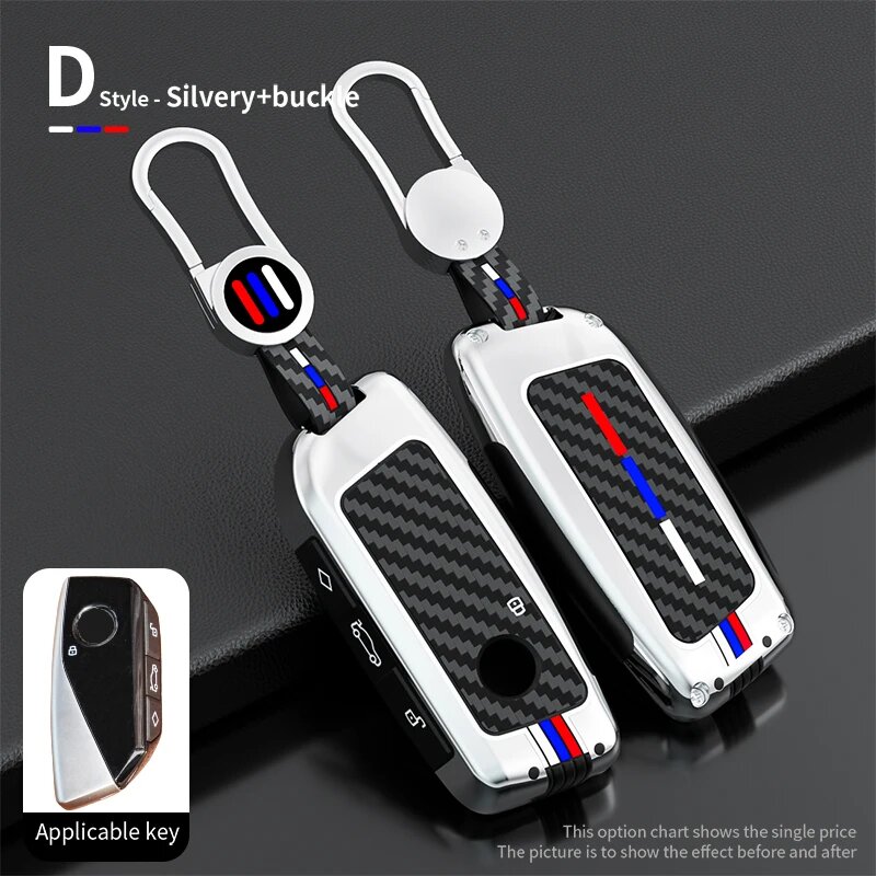 Чехол для автомобильного ключа из сплава, защитная оболочка для смарт-ключей BMW i7 X7 G07 Silver