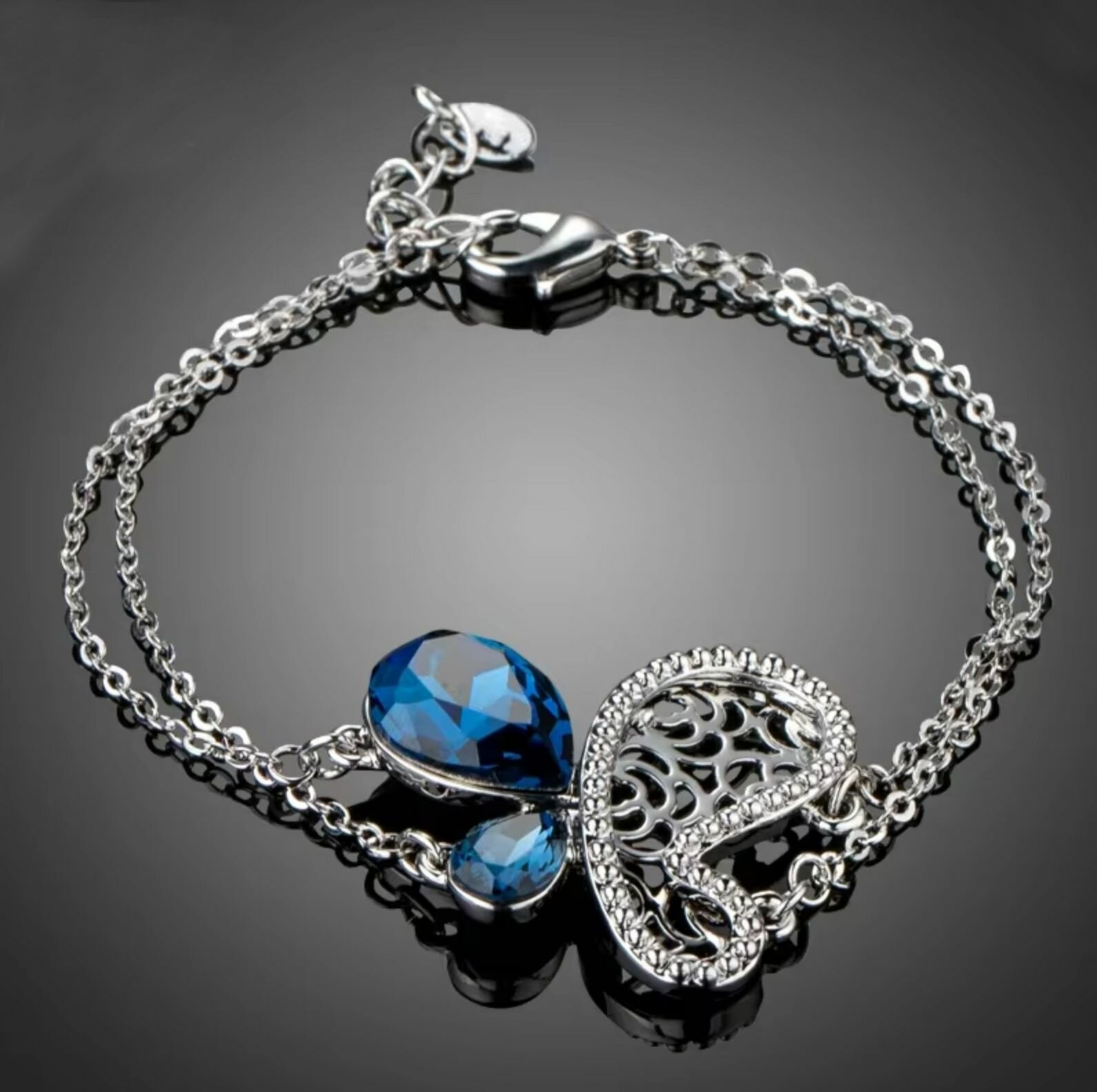 Браслет-цепочка, искусственный камень