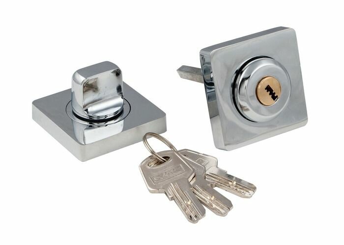 Завертка (поворотная ручка) поворотник квадратный с ключом для межкомнатных замков Maxi BK02GR-CP Хром