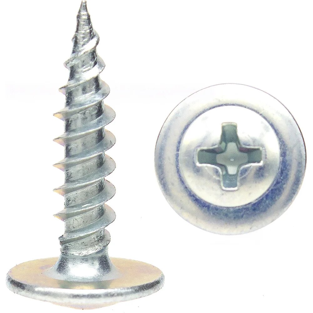 Саморез с прессшайбой BOWT острый, 4,2x19, 100 шт. P02313, Изготавливаются из стали, поверхность оцинкована