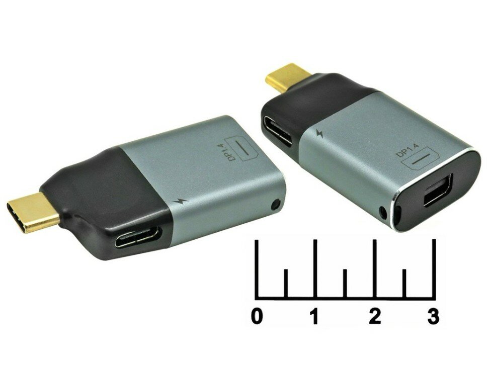 Конвертор Type C штекер/mini DisplayPort гнездо+Type C гнездо DP1.4