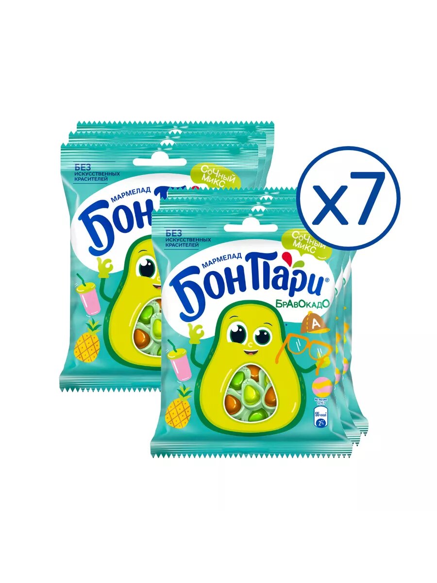 Мармелад жевательный, "Бравокадо", 100г 7 шт